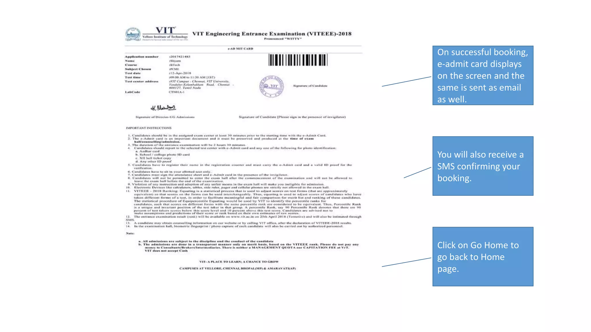 Vit slot-booking-demo-2018 | PPT