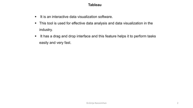 Visualization using Tableau | PPTX