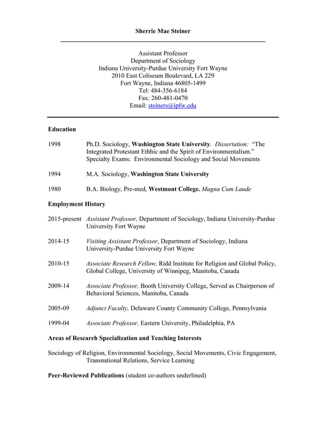 Vita sherrie steiner | PDF