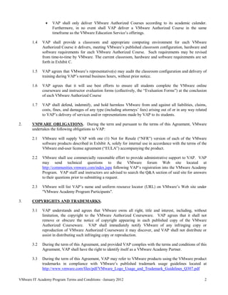 VMware IT Academy Agreement | PDF