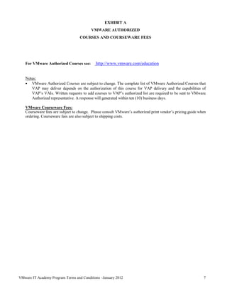 VMware IT Academy Agreement | PDF