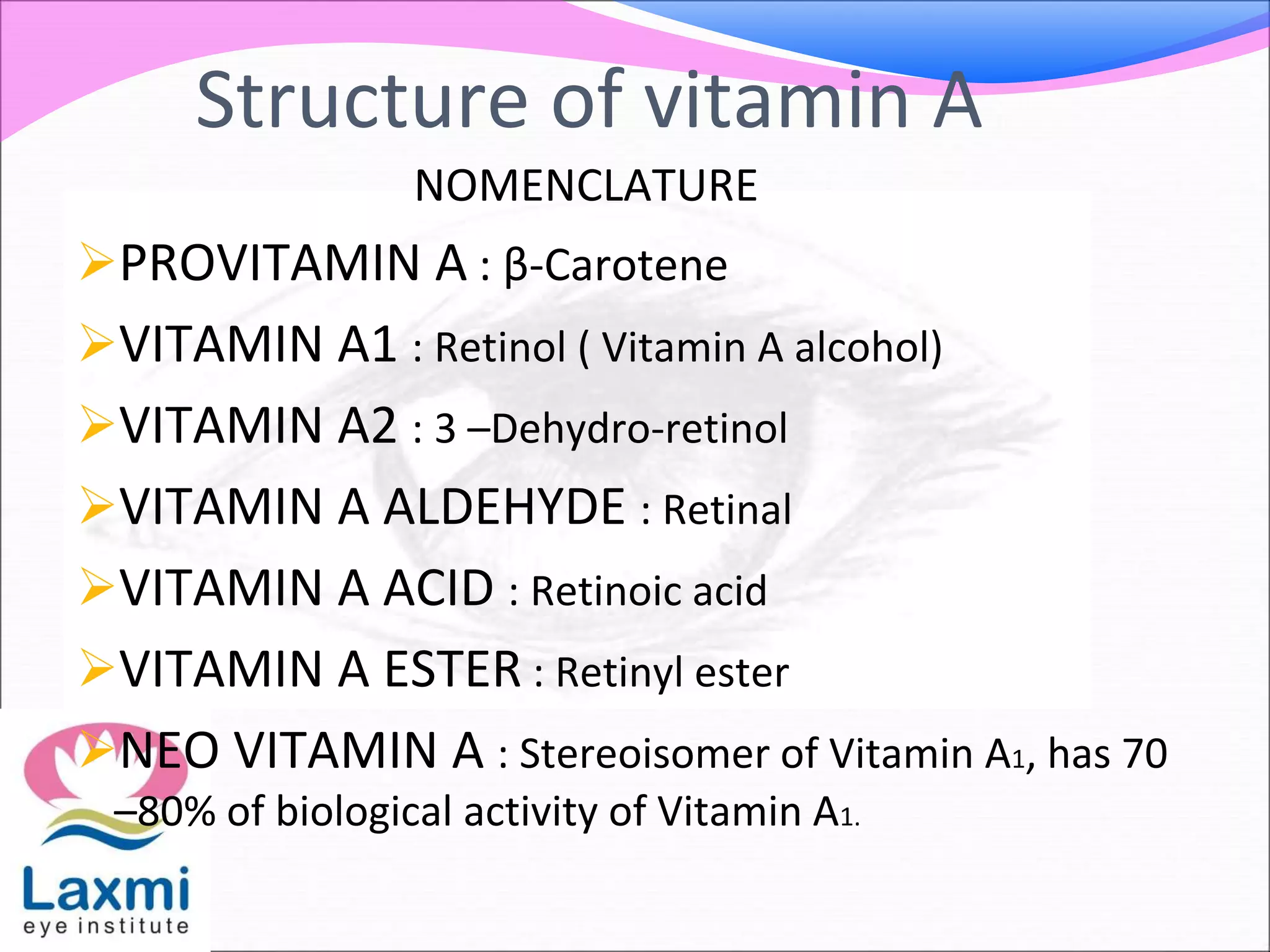VITAMIN A & VISUAL CYCLE | PPTX