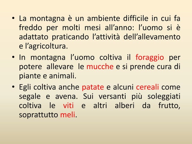 Vita in montagna | PPTX