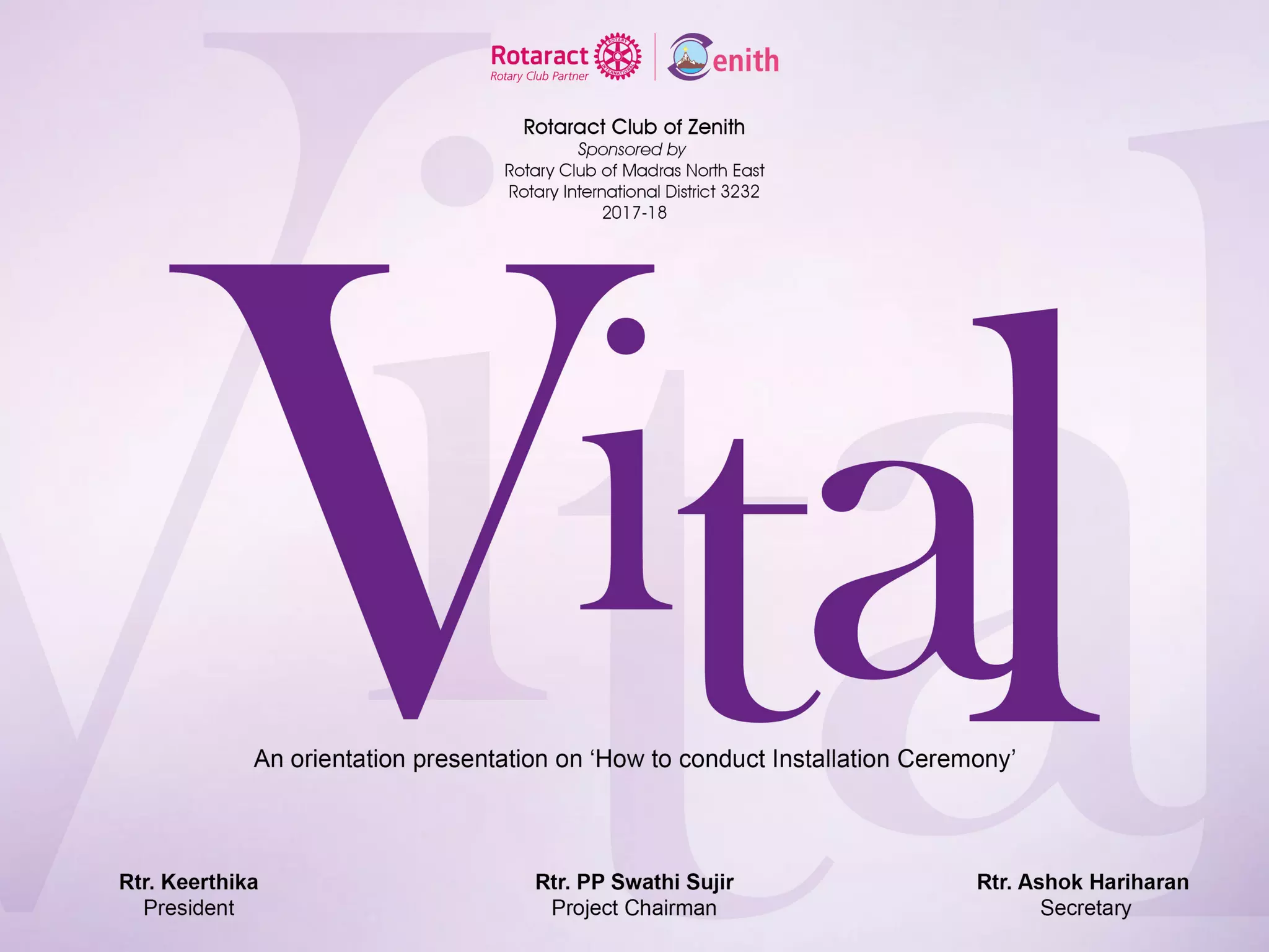 Vital installation ceremony ppt - 17-18 | PDF