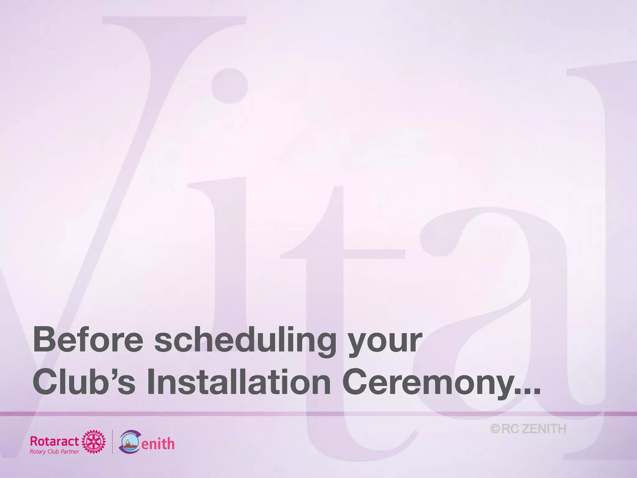 Vital installation ceremony ppt - 17-18 | PDF