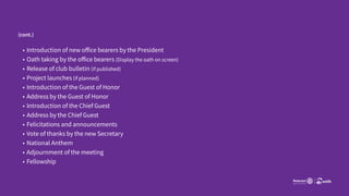 Vital - An Orientation PPT on 'How to conduct Installation Ceremony' | PDF