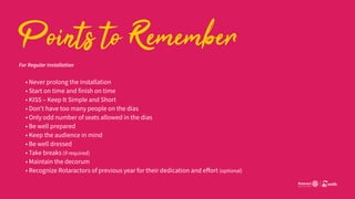 Vital - An Orientation PPT on 'How to conduct Installation Ceremony' | PDF