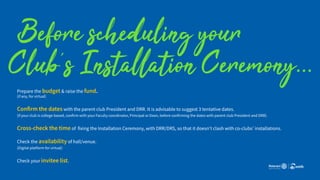 Vital - An Orientation PPT on 'How to conduct Installation Ceremony' | PDF