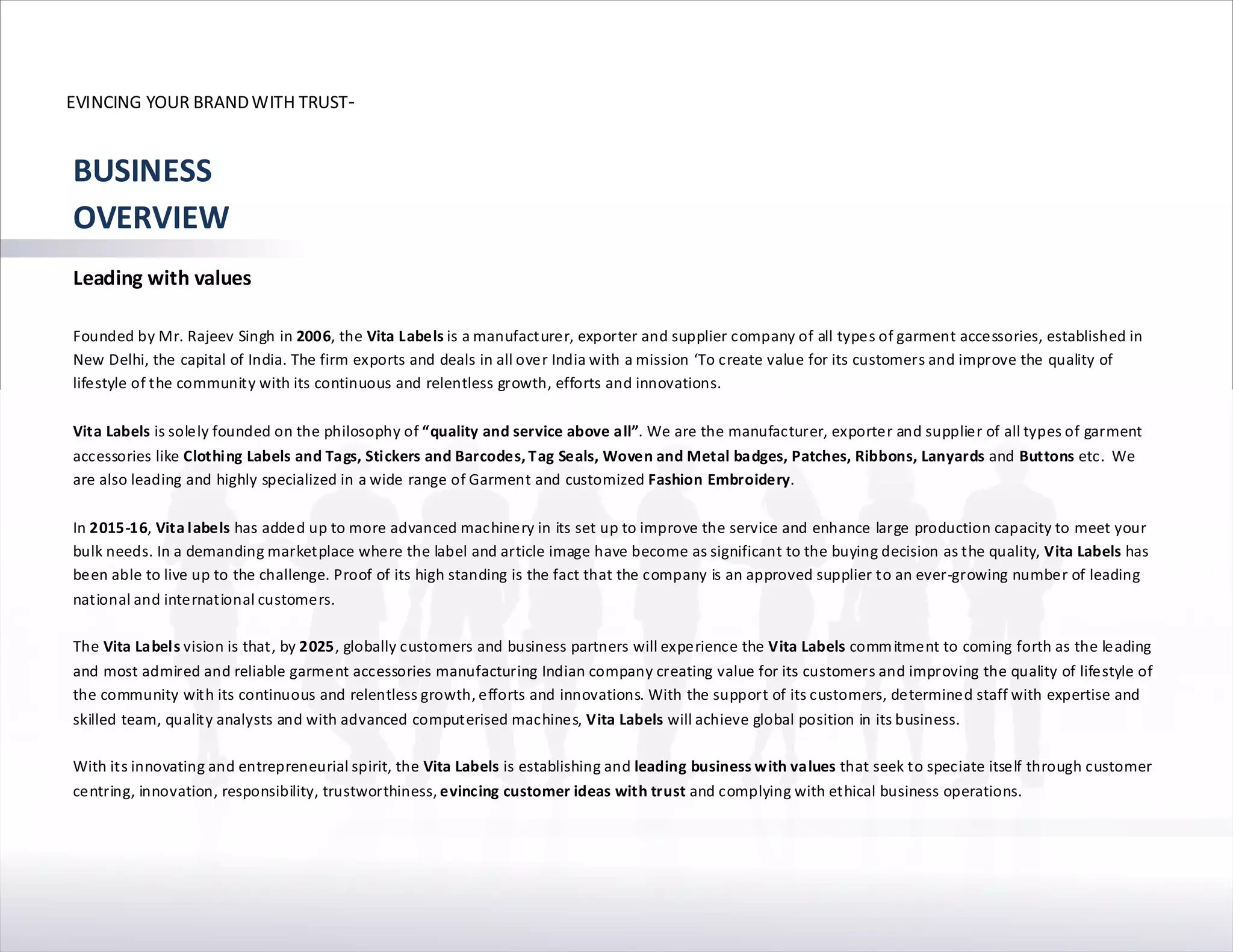 Vita Labels & Tags India - "Evincing your Brand with Trust" | PPT