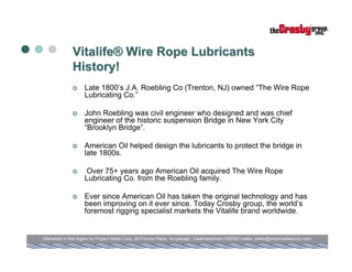 Vitalife Wire Rope Lubricants | PDF