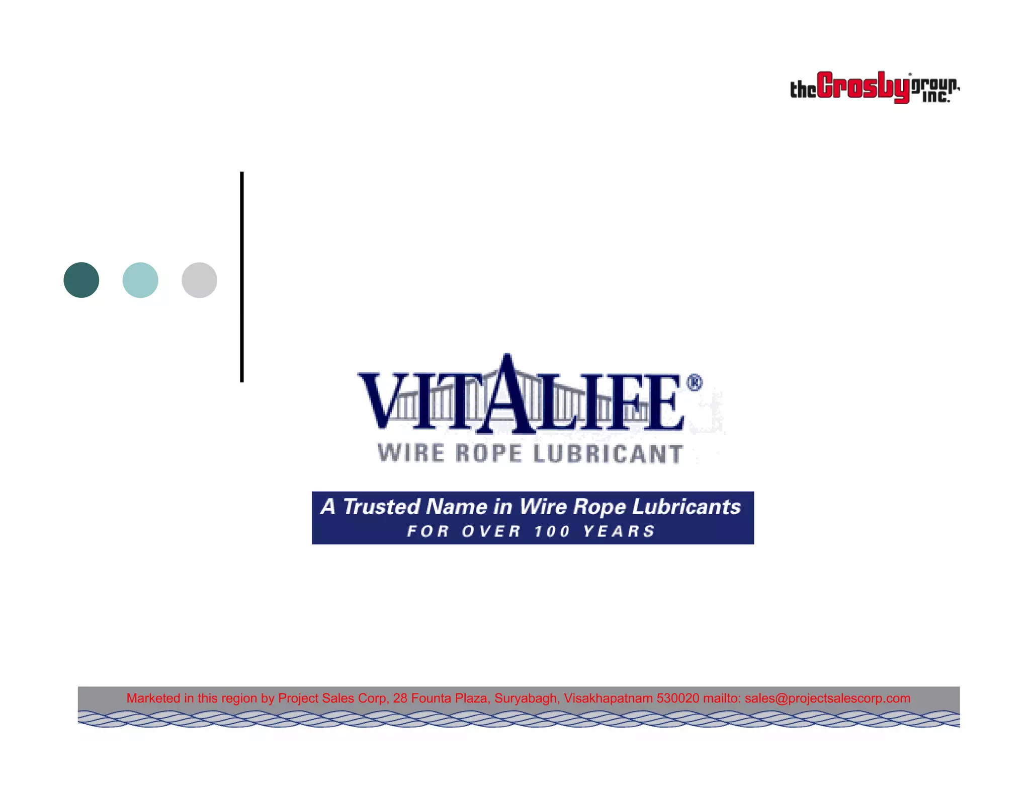 Vitalife Wire Rope Lubricants | PDF