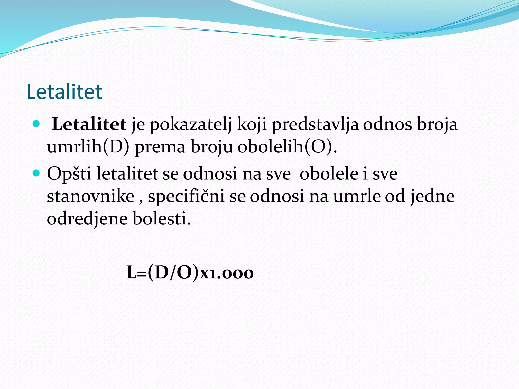 Vitalna ststistika (fertilitet i letalitet) | PPT