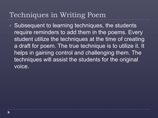 Vital Poem Writing Help for Students | PPT