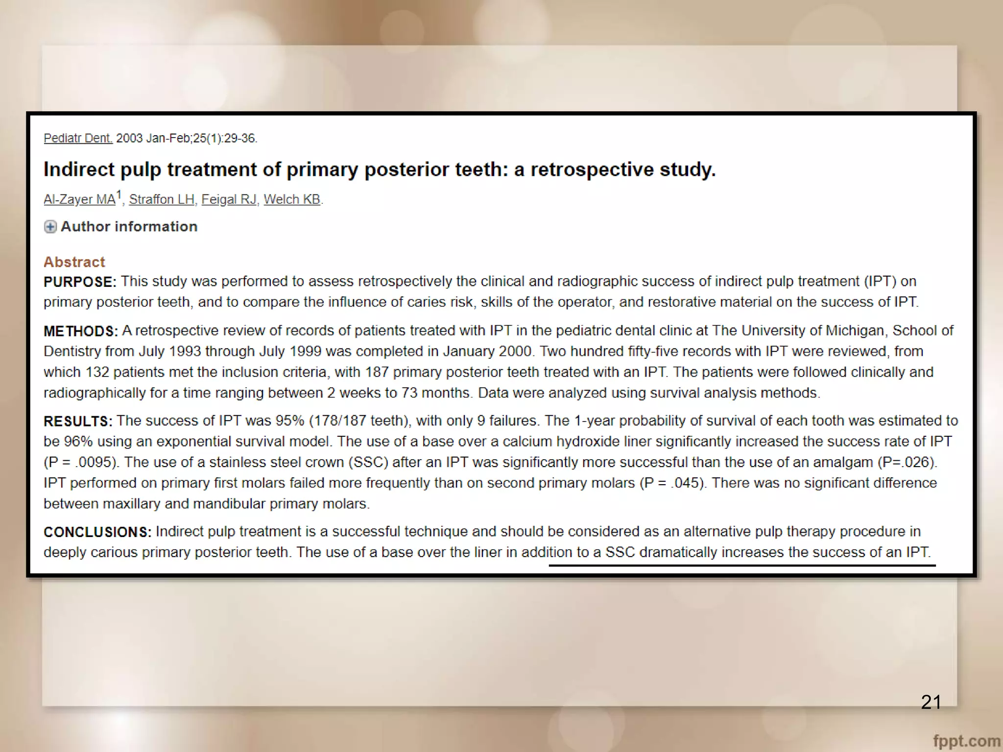 Vital Pulp Therapy | PPT