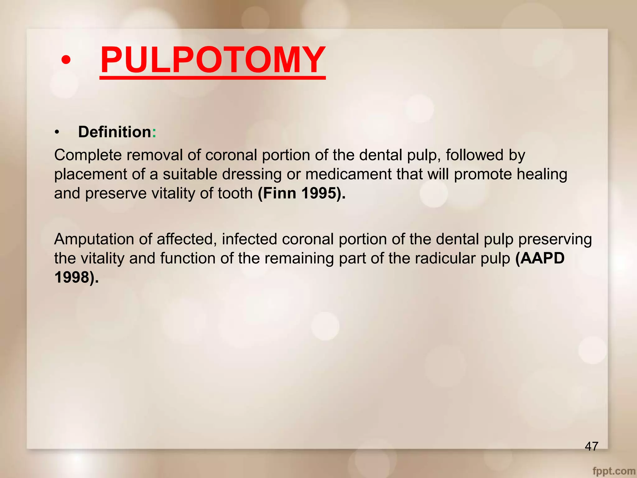 Vital Pulp Therapy | PPT