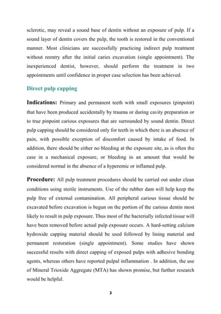 Vital pulp therapy technique | PDF