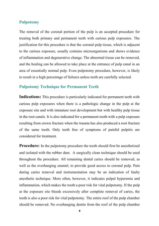 Vital pulp therapy technique | PDF