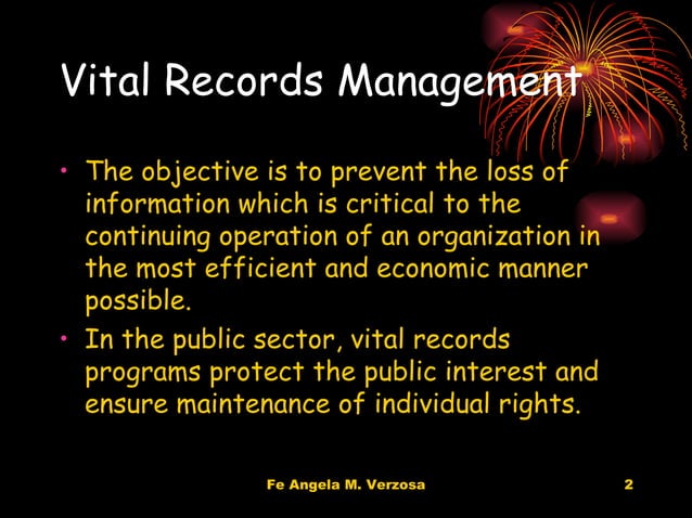 Vital Records Management | PPT