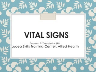 Vital Signs.pptx skills training for CNA and PCAs | PPTX