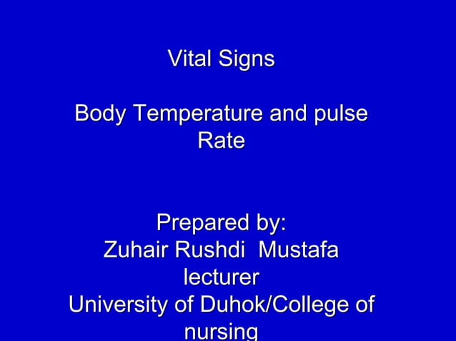 Vital signs tempreture and pulse | PPT