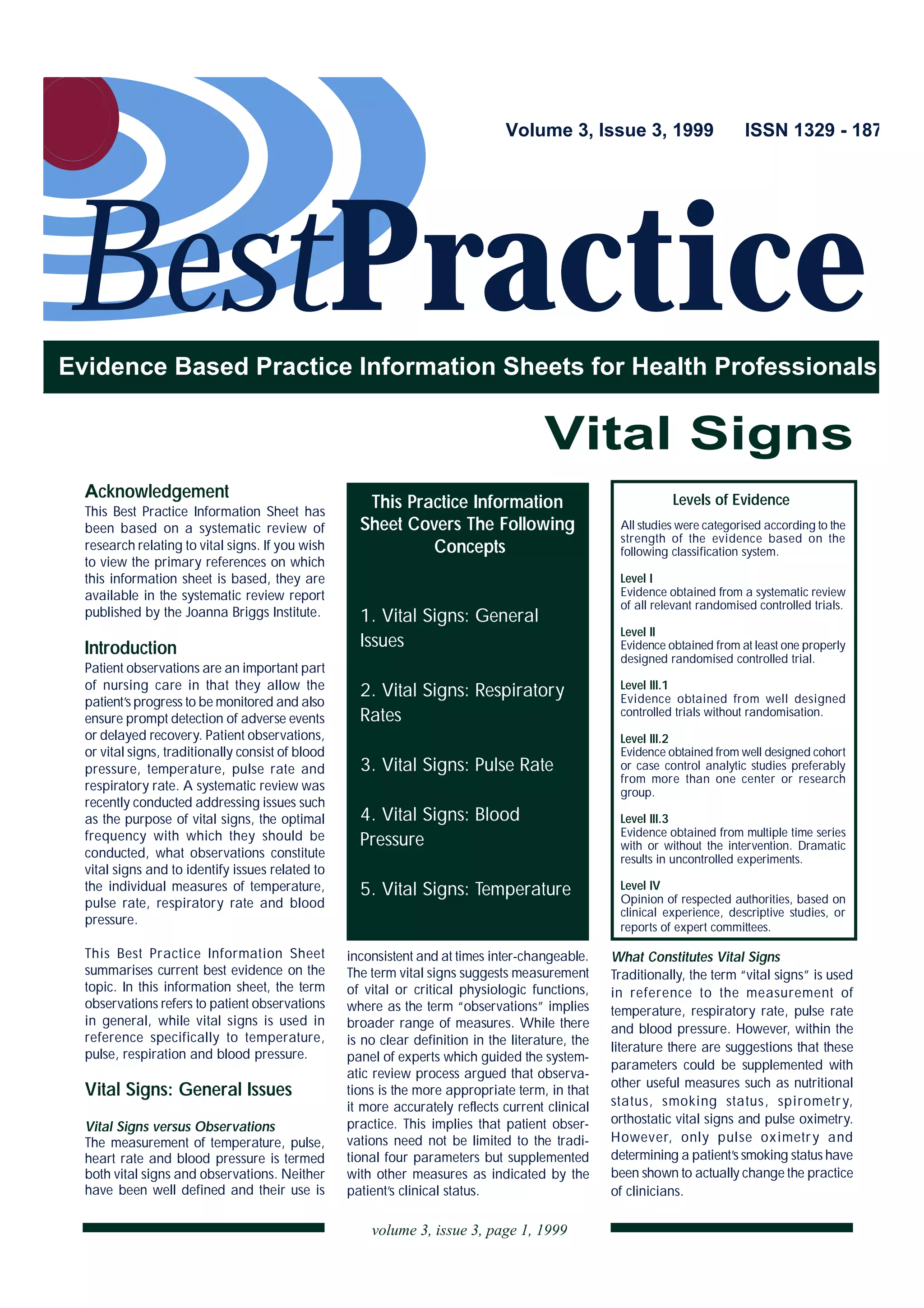 Vital signs article | PDF