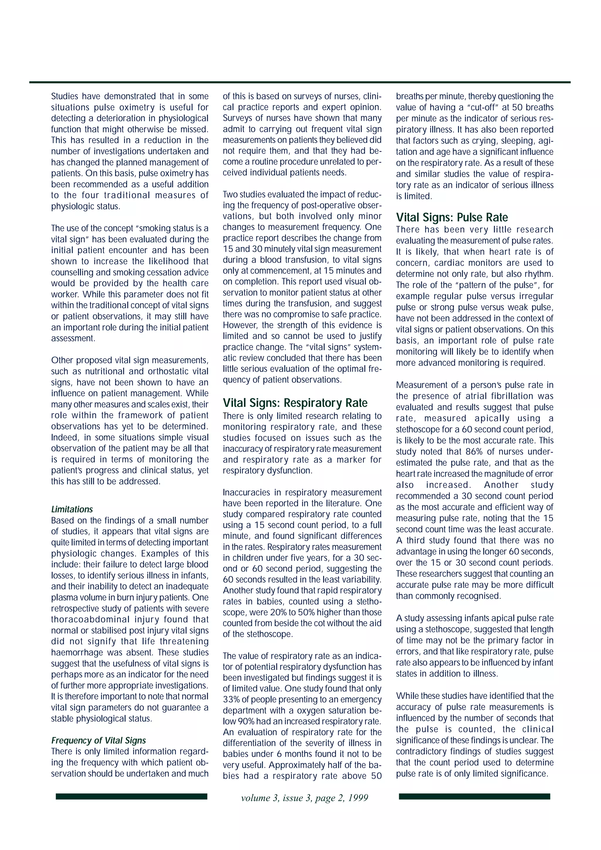 Vital signs article | PDF