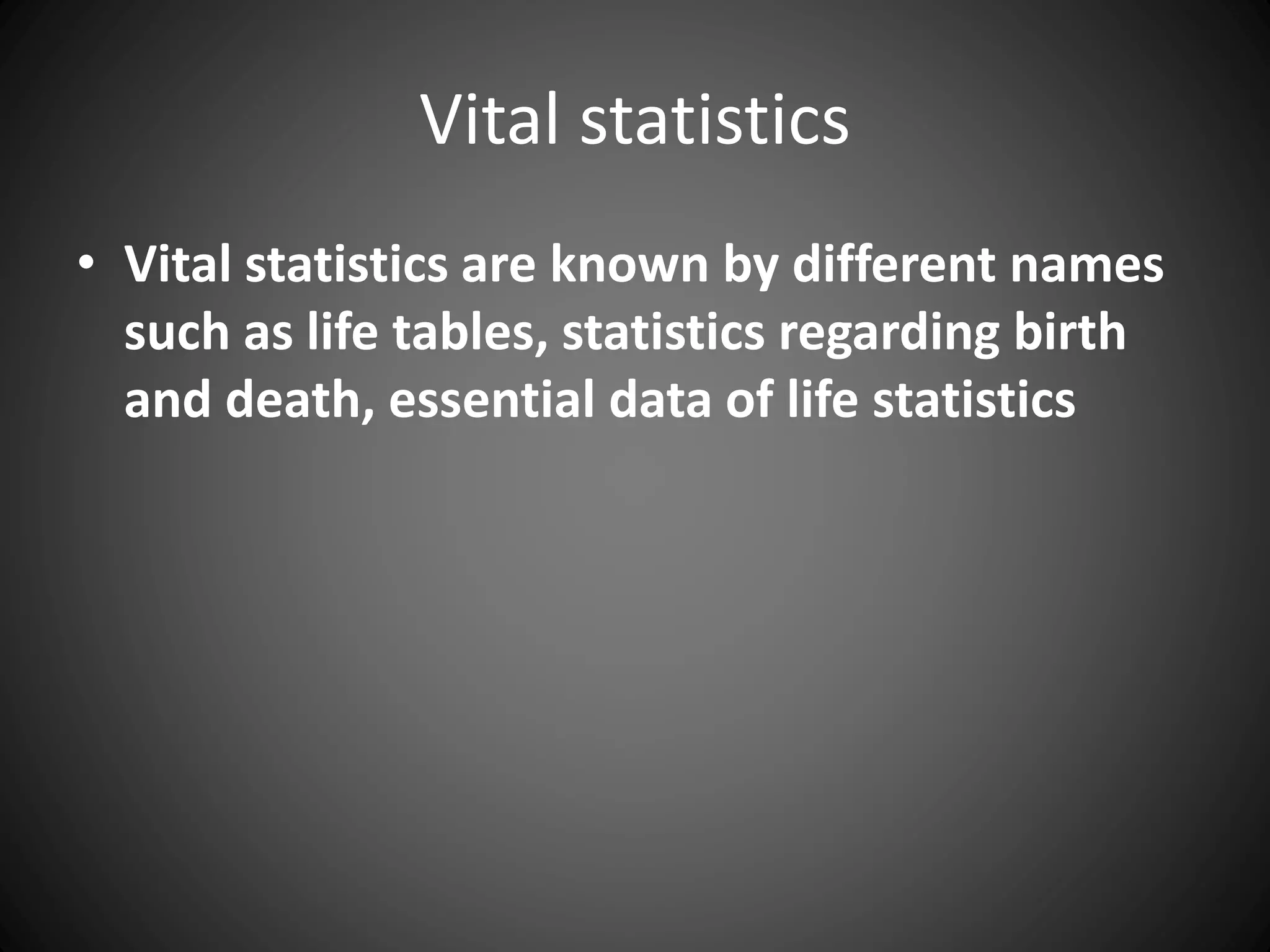 Vital statistics | PPTX