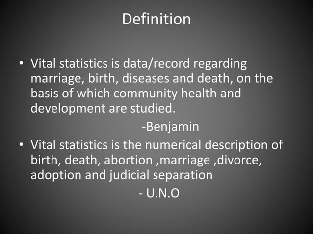 Vital statistics | PPTX | Pregnancy | Reproductive Health