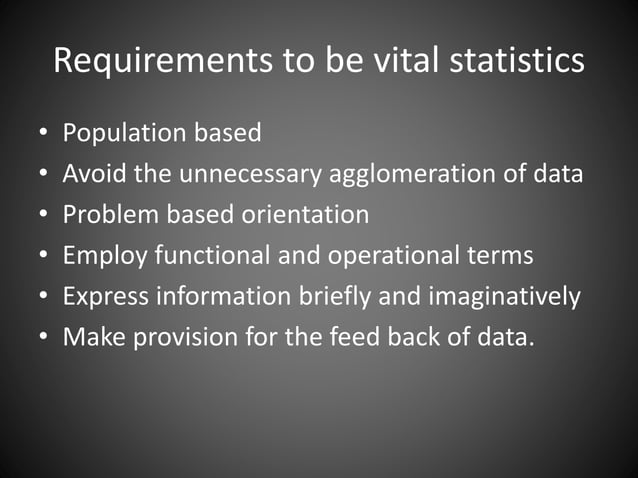 Vital statistics | PPTX | Pregnancy | Reproductive Health