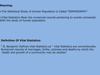 Vital statistics | PPT
