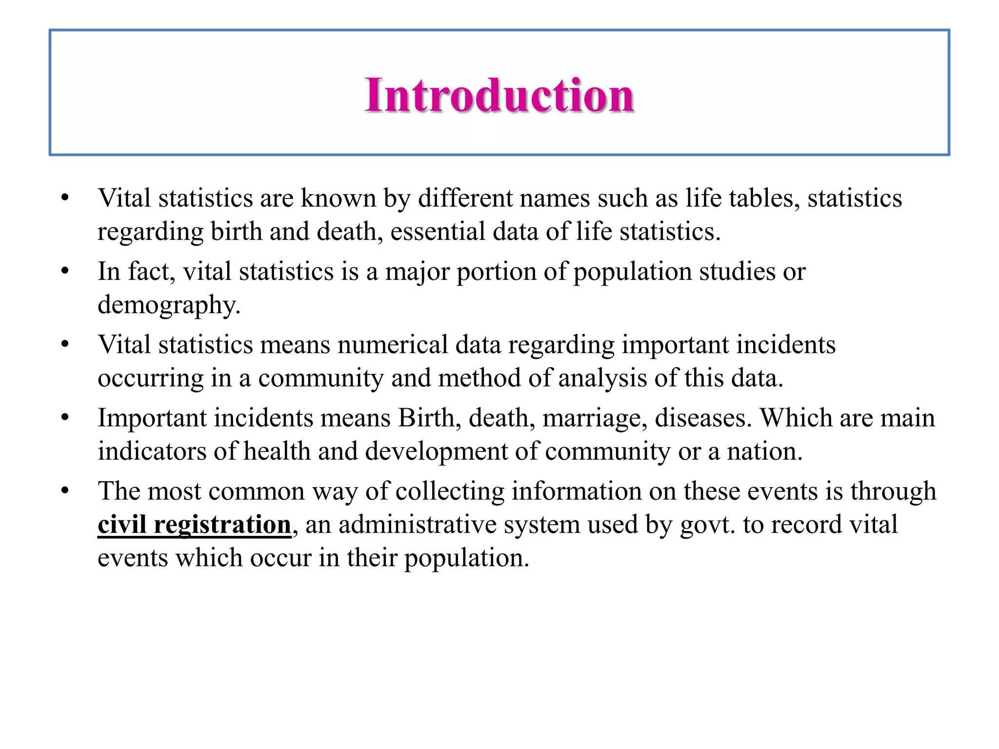 Vital statistics | PDF