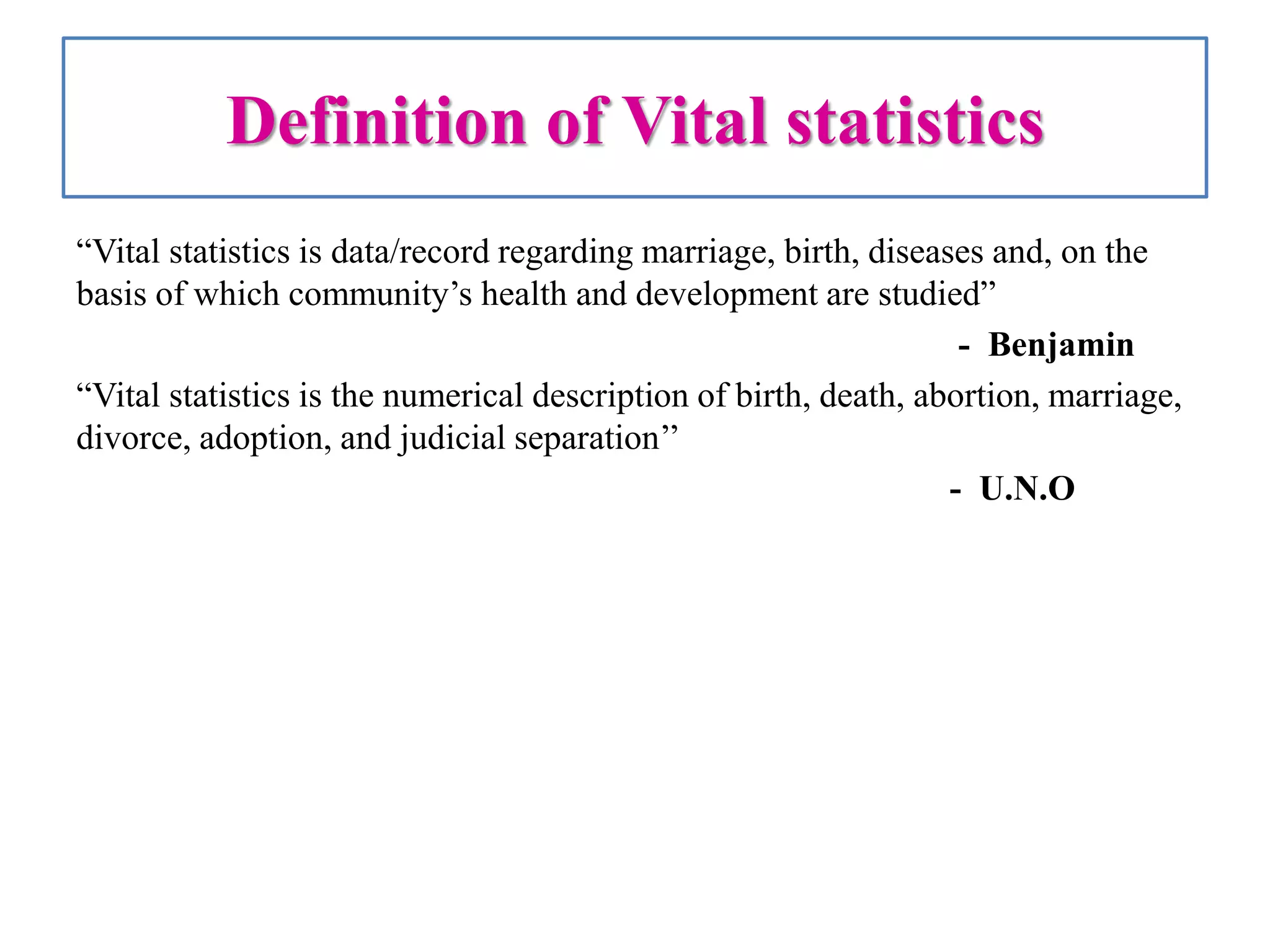 Vital statistics | PDF