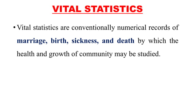 VITAL STATISTICS | PPTX | Children\'s Health | Healthy Living