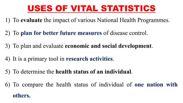 VITAL STATISTICS | PPTX | Children\'s Health | Healthy Living