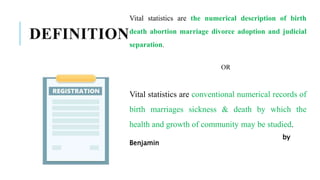 Vital statistics.pptx Vital statistics, the records of birth and death ...
