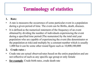 vitalstatistics students of B.sc and Gnm | PPT