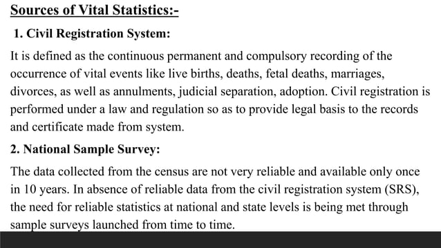 Vital statistics | PPTX | Children\'s Health | Healthy Living