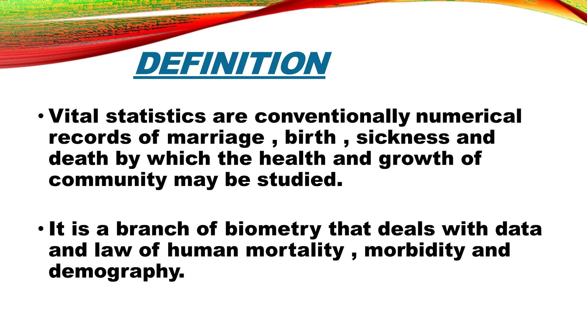 vital statistics ppt for gnm and b.sc students | PPTX
