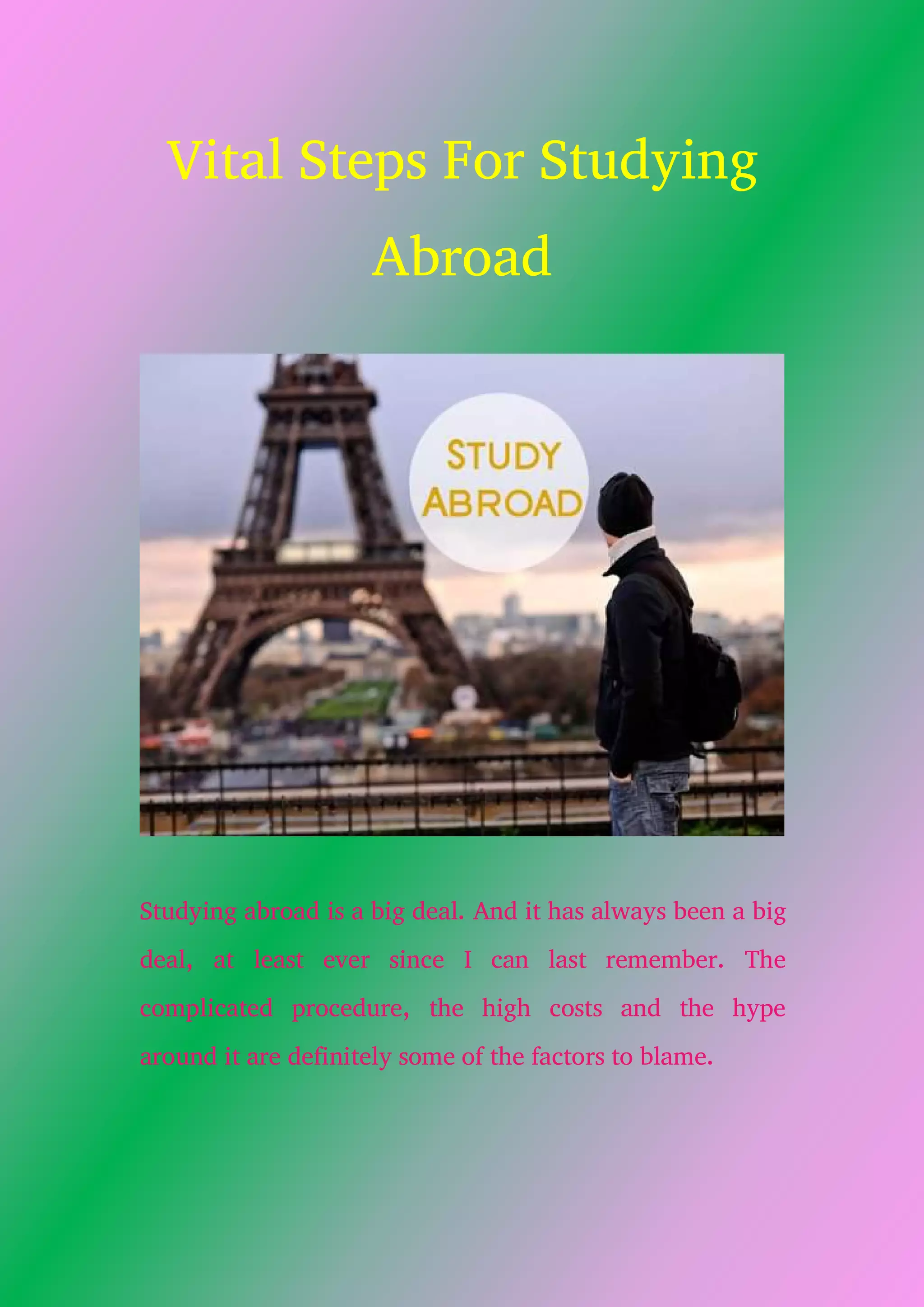 Vital steps for studying abroad | PDF