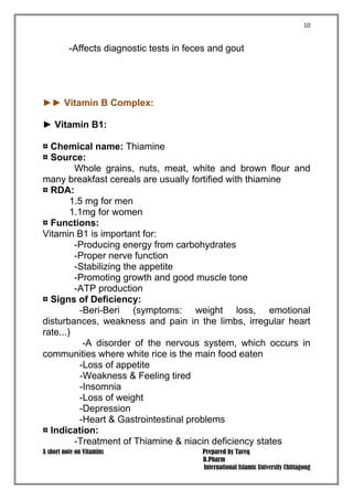 A Short Note on Vitamins | PDF