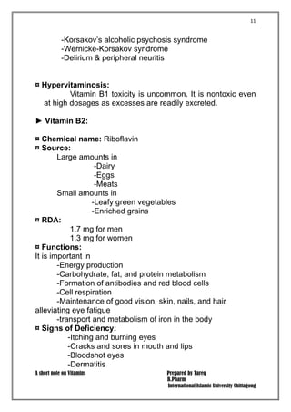 A Short Note on Vitamins | PDF