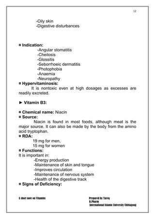 A Short Note on Vitamins | PDF