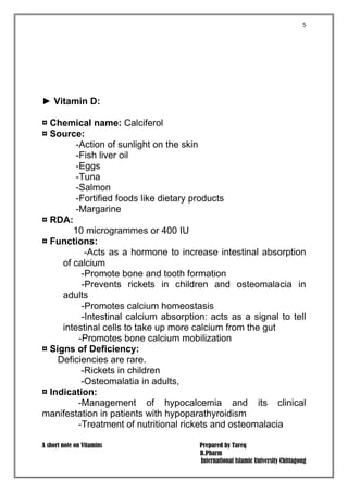 A Short Note on Vitamins | PDF