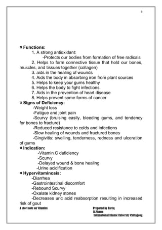 A Short Note on Vitamins | PDF