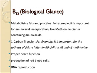 Vitamin B-12 Chemistry and Mode of Action | PPT
