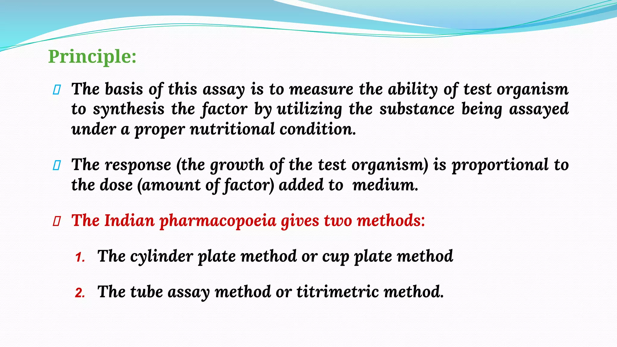 Microbiological assay of vitamins B series | PDF