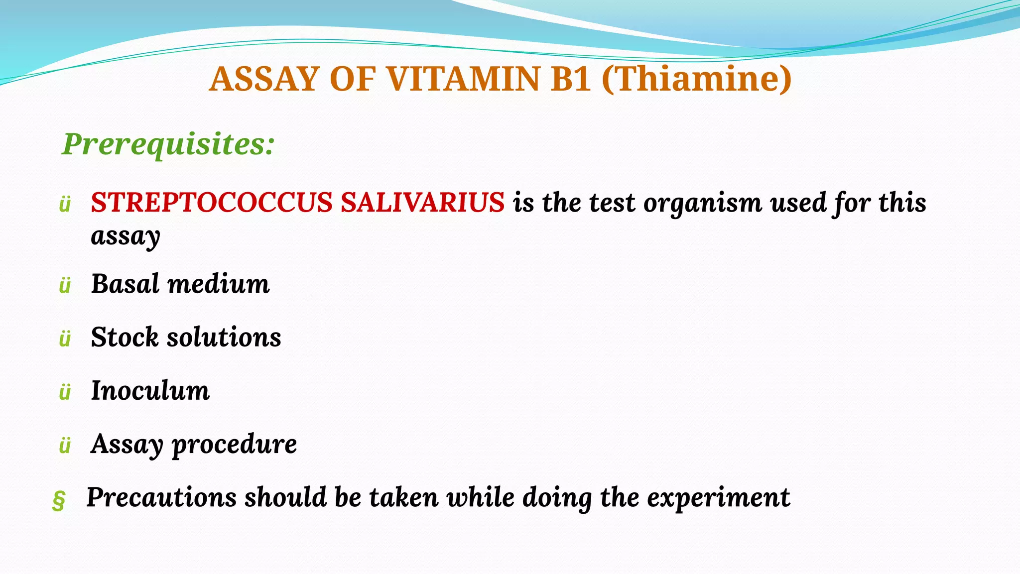 Microbiological assay of vitamins B series | PDF