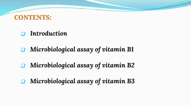 Microbiological assay of vitamins B series | PDF | Nutrition | Healthy ...