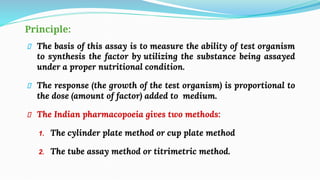 Microbiological assay of vitamins B series | PDF