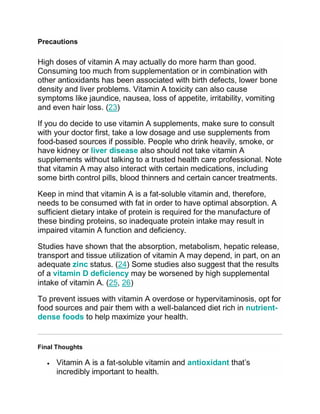 Vitamin a benefits eye | PDF